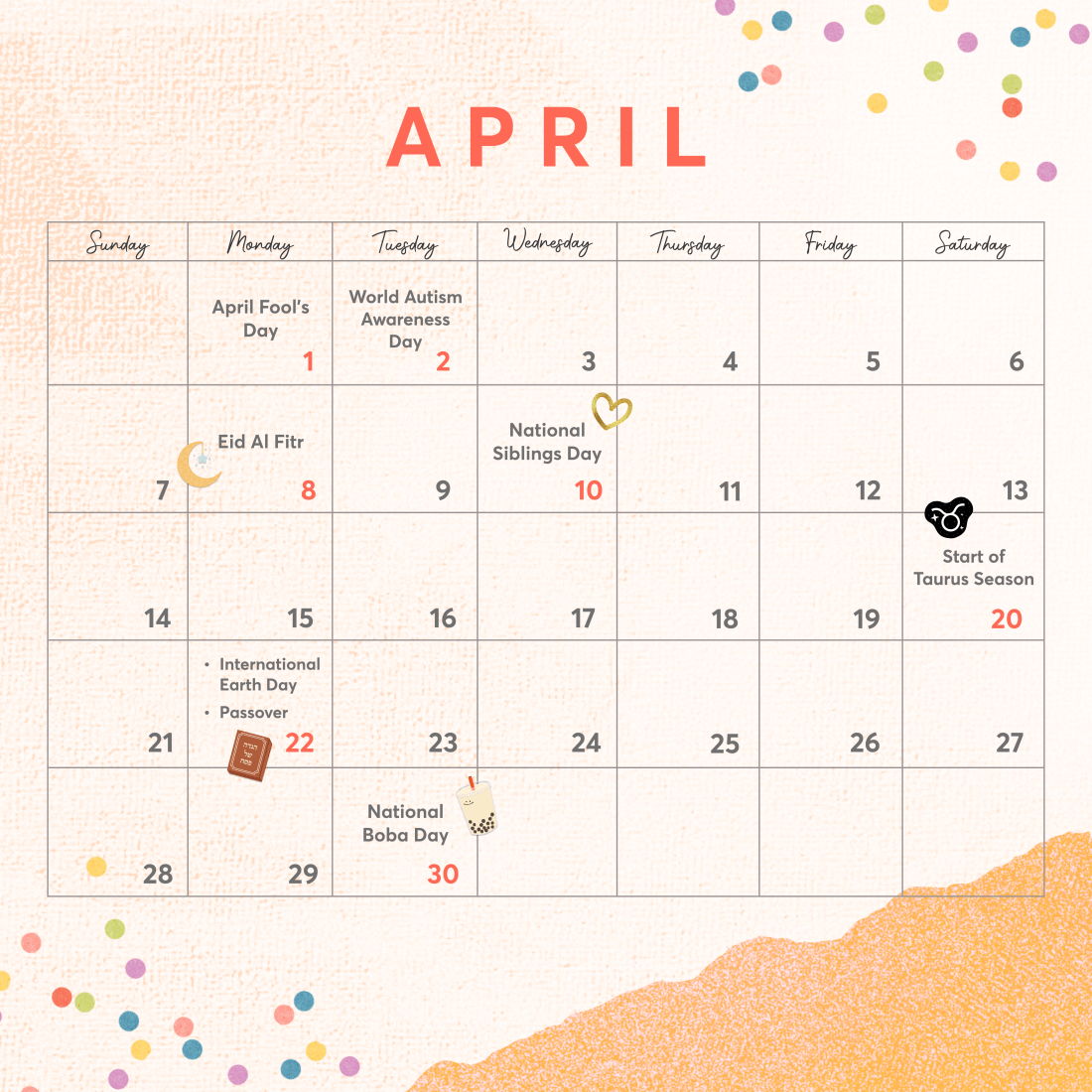 April 2024 Holiday Calendar - PicCollage