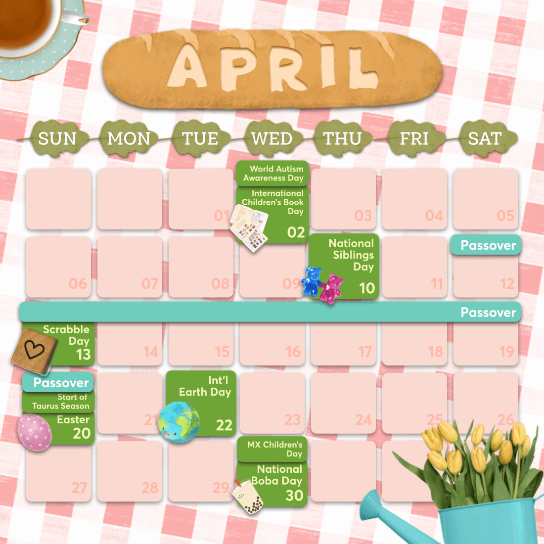 April 2025 Holiday Calendar - PicCollage